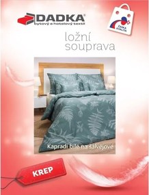 DADKA Povlečení krep Kapradí bílé na šalvějové 140x220, 70x90 cm