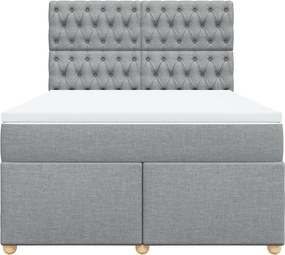 Box spring postel s matrací světle šedá 160 x 200 cm textil 3293638