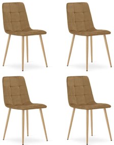 Hnědá sametová židle KARA
