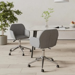 Otočné jídelní židle 2 ks světle šedé textil 3103086
