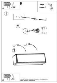 Sollux SL.0840 - Nástěnné svítidlo SUBANI 1xE27/60W/230V