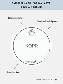 Samolepka na kořenky KOPR bílá 5 cm základní písmo