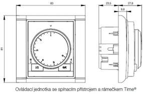 ABB Element,Time termostat bílá/ledová bílá otočný 3292E-A10101 01