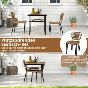 Costway 3-dílný. Garden furniture set, balcony furniture s 2 rattan chairs