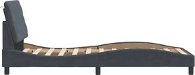 Rám postele bez matrace tmavě šedý 90 x 200 cm samet 3207900