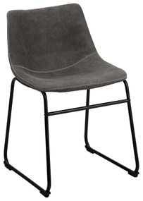 Sada dvou tmavě šedých židlí BATAVIA Beliani