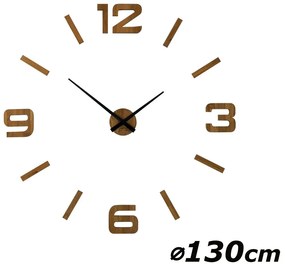 Flexistyle z540g - dubové nalepovací hodiny s průměrem 100-130 cm