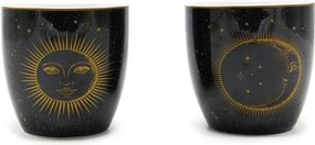 Porcelánová čajová souprava Celestial, konvice 0,6 l – s bambusovým držadlem, se 2 šálky, vesmírný design, s nerezovým sítkem