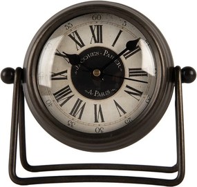 Hnědé antik kovové stolní hodiny Paris - 12*5*11 cm / 1*AA