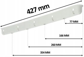 Erga Erga, stropní věšák na sušení prádla 5x100 cm, bílé, ERG-SEP-10SUSSUF5PP10