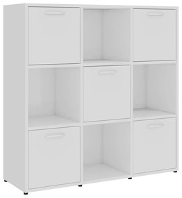 Knihovna Oven - bílá s vysokým leskem | 90x30x90 cm