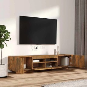 2dílný set TV skříněk s LED světly kouřový dub kompozitní dřevo 3120170