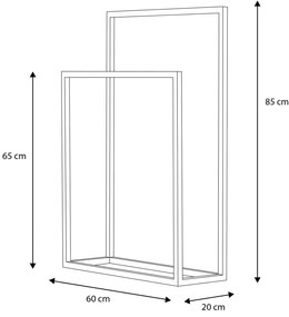 Stojan na ručníky TOWEL 2 černý KS-10/85x60x20 cm