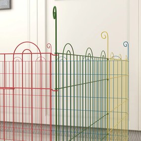 PawHut Oplocený výběh, kotec pro štěňata, modulární design, uzamykatelný, ocel, Ø156x60H cm, barevný