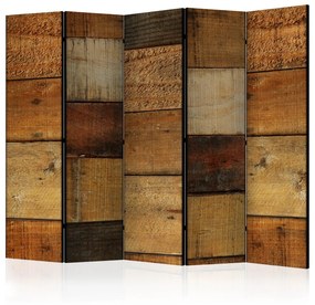 Paraván Wooden Textures Dekorhome 225x172 cm (5-dílný)