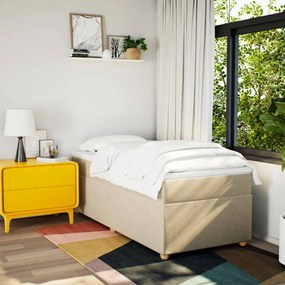 Box spring postel s matrací krémová 90x200 cm textil 3285350