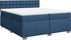 Box spring postel s matrací modrá 200x200 cm textil 3286015