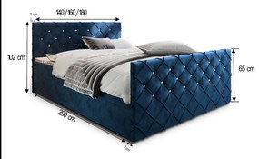 MSL Kontinentální čalouněná postel MARDI (160 x 200 cm) Barva látky: MAGIC VELVET 2258