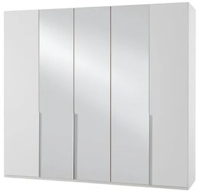 Skříň Moritz  - 225x236x58 cm (bílá, zrcadlo)