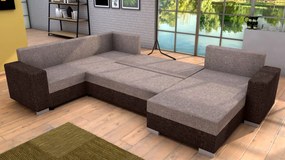 Univerzální sedací souprava, tmavě hnědá/hnědošedá Taupe, BELEN NEW ROH U