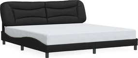 Rám postele bez matrace Hvar černý 200x200 cm umělá kůže 3208023