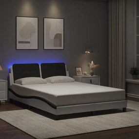 Rám postele s LED bez matrace Zadar bílý a černý 140x200 cm 3214116