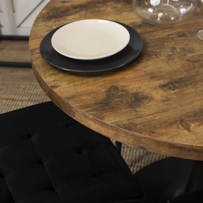 Kulatý jídelní stůl LINO 100 cm dub rustikální/černý
