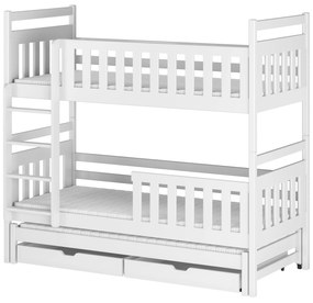 Dětská postel 90 cm KRISTY (s roštem a úl. prostorem) (bílá). 1013309