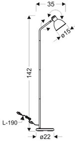 Stojací lampa ZUMBA 1xE27/40W/230V bílá/černá