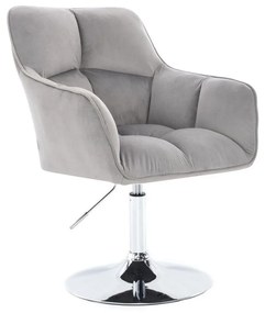 LuxuryForm DESIGN Otočné křeslo AMALFI VELUR na stříbrném talíři - světle šedé