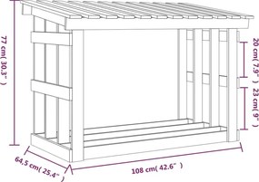 vidaXL Stojan na dřevo 108x64,5x77 cm masivní borovice [822432] Barva: Bílá