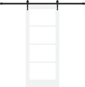 Posuvné dveře ORKDAL 83 x 202 cm Masivní borové dřevo a sklo 3332474
