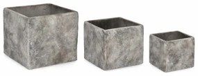 BIZZOTTO Set 3 nízkých květináčů MEILI šedá 0790760