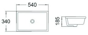 Keramické umyvadlo zápustné MEXEN VENUS  54x34 cm bílé
