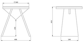 Sapho Astyle kulatá koupelnová stolička 36 x 41 cm masiv přírodní dub AS420