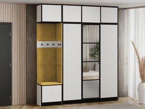 Šatní skříň s nástavcem EDEN 14 bílý + žlutý
