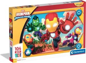 Clementoni 23778 Puzzle Iron Man a jeho úžasní přátelé MAXI 104 dílků