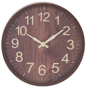 Nástěnné hodiny Wood, tmavě hnědá