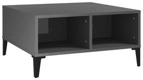Konferenční stolek šedý vysoký lesk 60 x 60 x 30 cm dřevotříska - Default Title