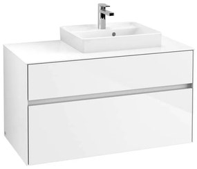 Villeroy & Boch Collaro - Umyvadlová skříňka, 100x55x50 cm, 2 zásuvky, Glossy White C01500DH