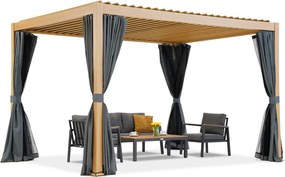 Samostatně stojící terasová pergola Lagos Premium 3x4 Garden Point woodlike - antracit