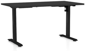 Výškově nastavitelný stůl OfficeTech A, 140 x 80 cm - černá podnož Barva: Ořech