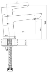 Cersanit MILLE umyvadlová baterie černá S951-048 - Cersanit