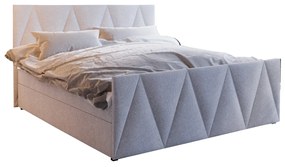 Manželská postel Boxspring 140 cm Milagros Comfort 3 (béžová) (s matrací a úložným prostorem). 1056193