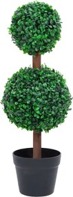 vidaXL Umělý zimostráz ve tvaru koule s květináčem zelený 60 cm [336510]