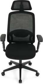 Kancelářská  ergonomická  židle NOKA — síť / látka, černá