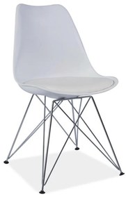 Židle, bílá + chrom, Tempo Kondela METAL 2 NEW