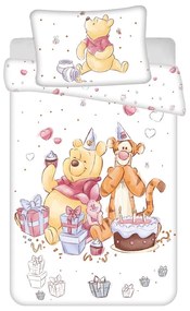 Bílé bavlněné dětské povlečení do postýlky 100x135 cm WTP "Birthday party" – Jerry Fabrics