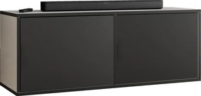 TV skříňka EDI 2 bílý + černý uzavřená TV skříňka s policí