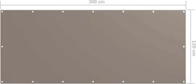 Balkónová zástěna taupe 120 x 300 cm oxfordská látka 134992